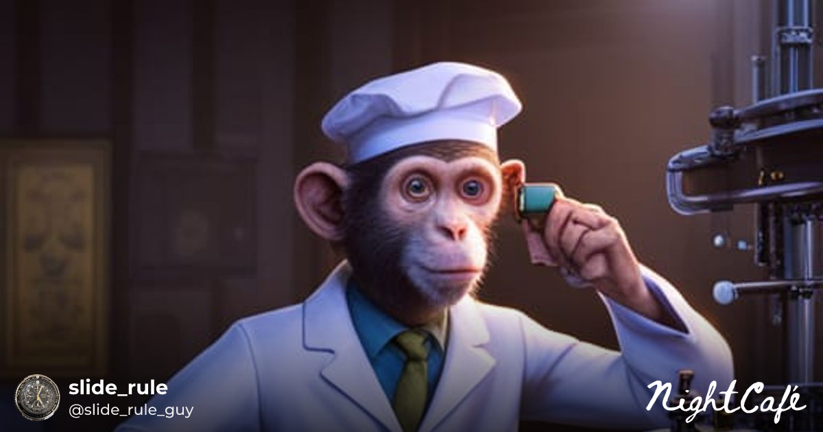 "The Monkey Inventor" - Monkey Inventor: Detailed Matte Pain...
