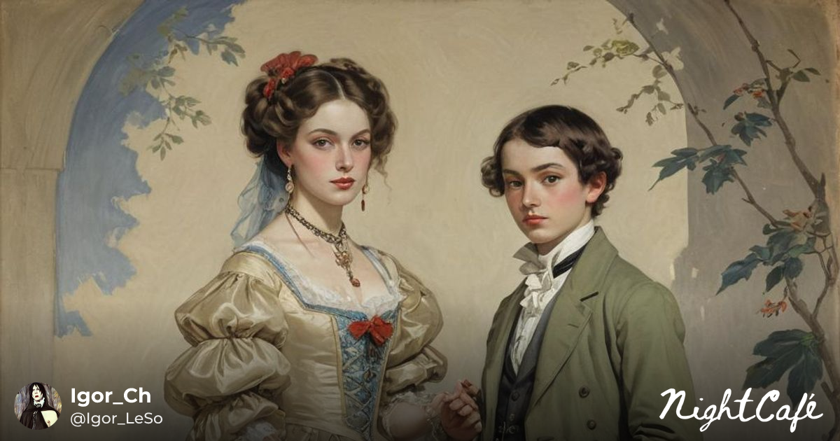 Vampire and Romanian Boyar in Somov Style - AI Art