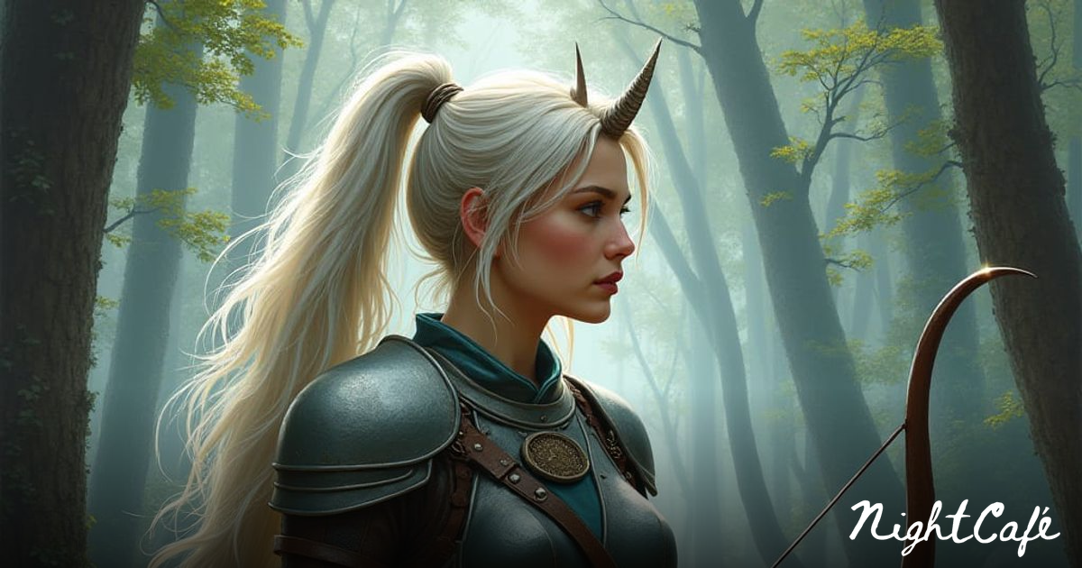 Female Centaur Ranger in Fantasy Forest - AI Art