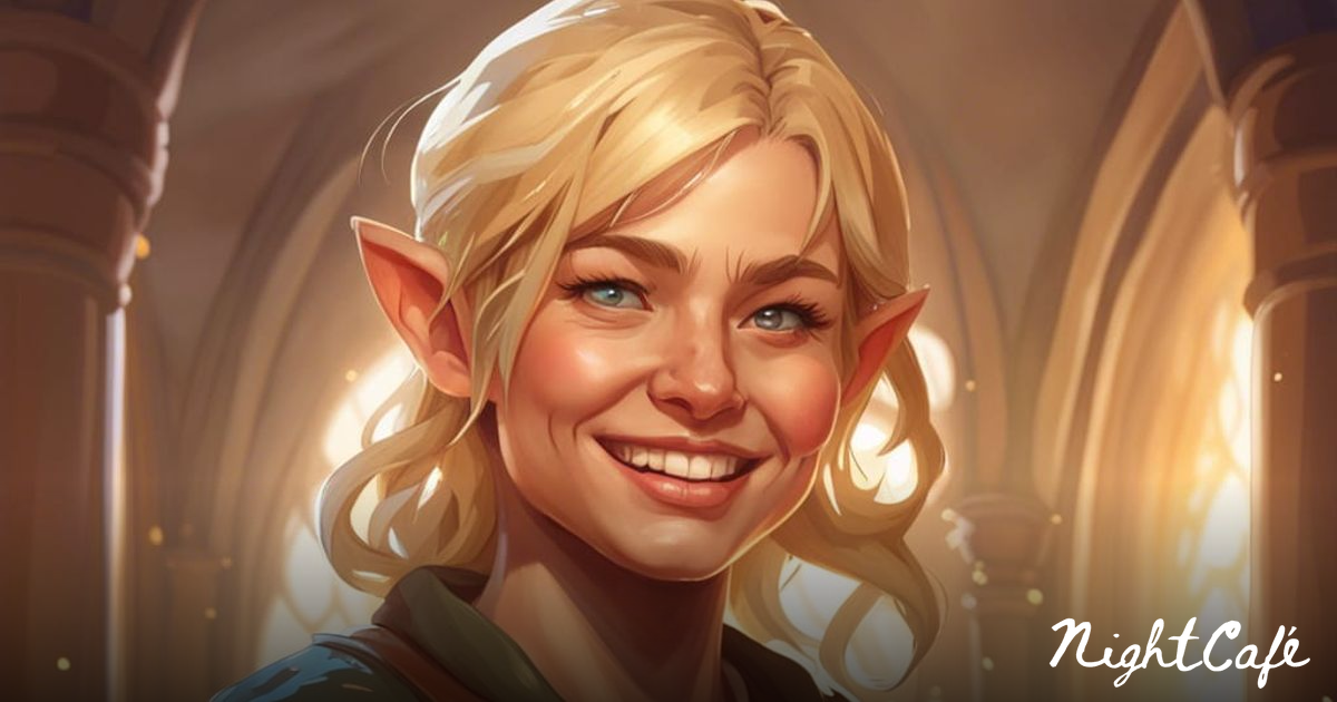 Halfling Bard Portrait in Art Nouveau Style - AI Art