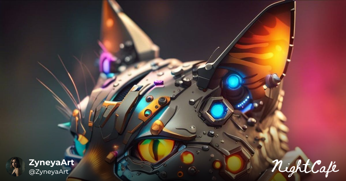 Mecha cat - Hyperrealistic Mecha Cat Robot in 8K