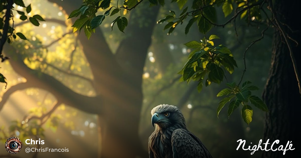 Majestic Harpy Eagle in Golden Sunlight - AI Art