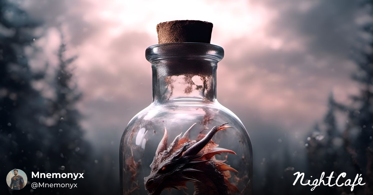 Dragon’s Heart - Dragon in a Bottle: Macabre Dreamcore Photo...