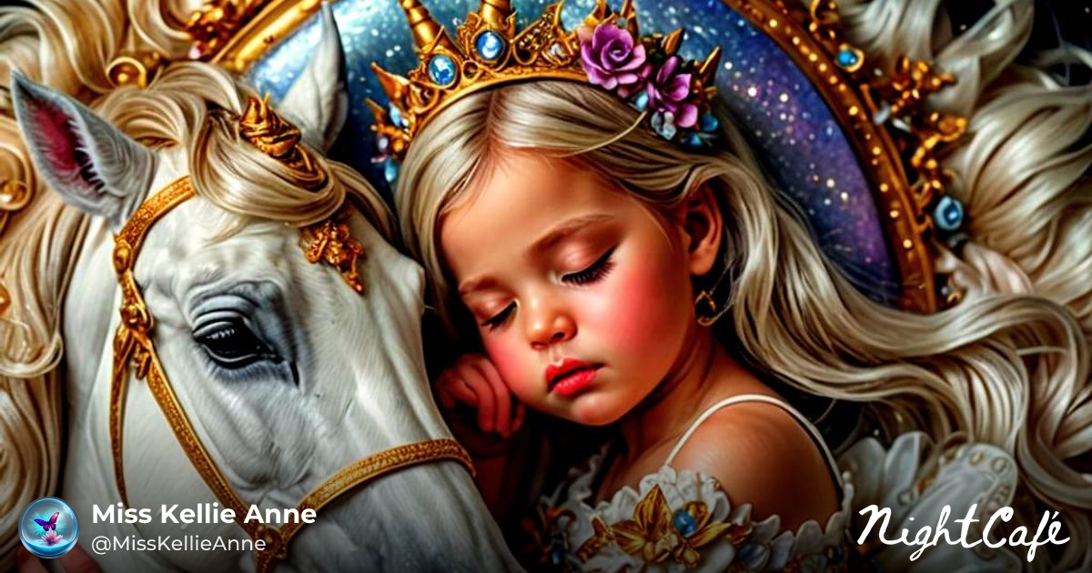 Sleeping Princess with Magical Unicorn: Hyperreali... - AI Art