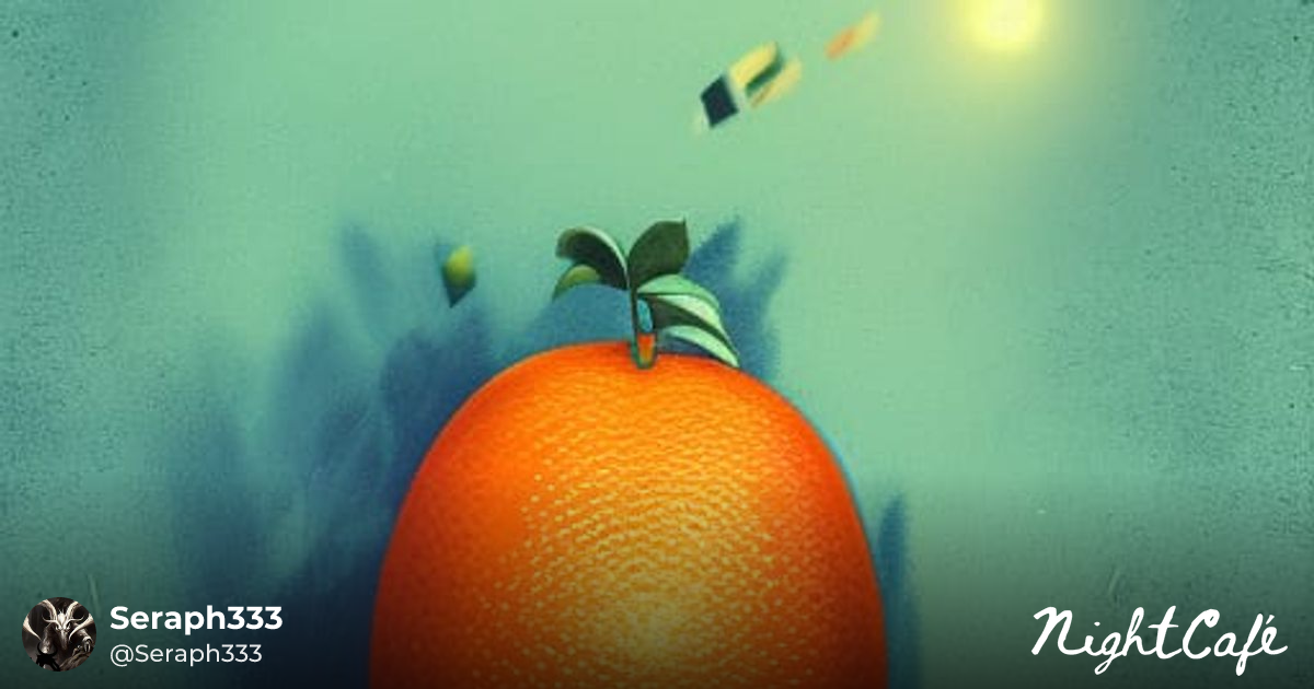 Hyperrealistic Melting Orange God in Splash Art St... - AI Art