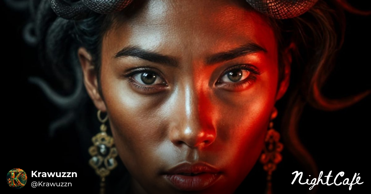 snake priestess - Snake Goddess in Dark, Moody Splendor