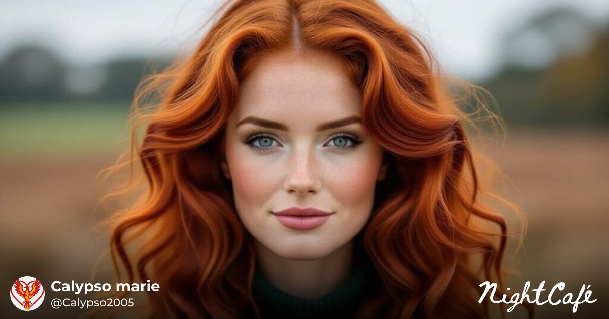 Beautiful Native British Woman With Long Red Curly... - AI Art