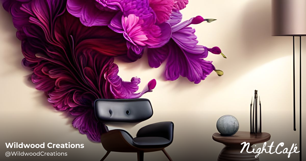 purple orchids & carnations - Ornate Nautilus Shell with Pur...