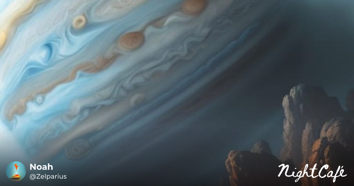 Blue Jupiter - Golden Planet in Jupiter Clouds: Fantasy Conc...