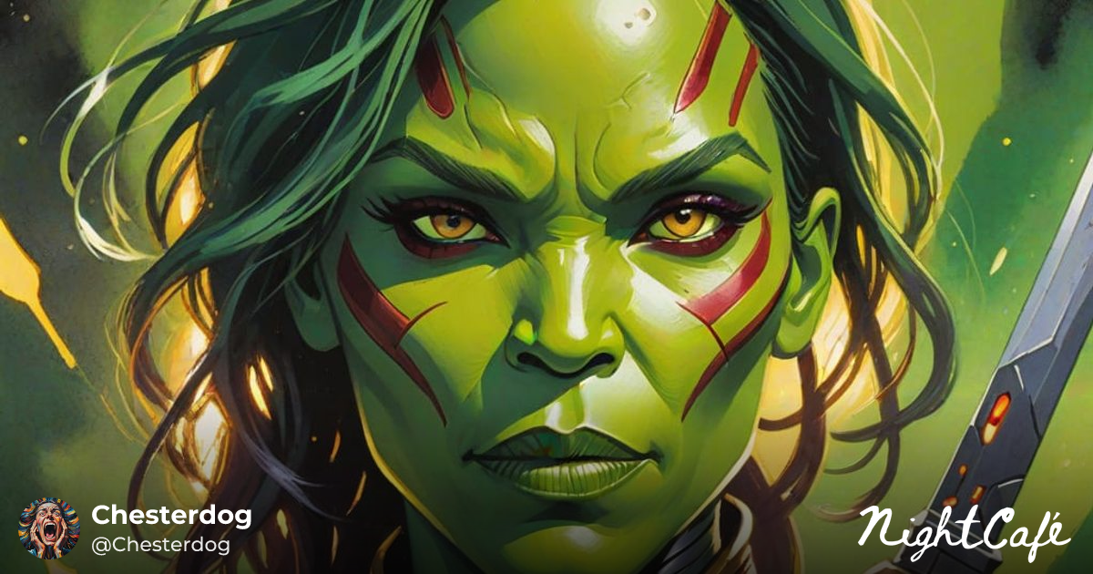 Gamora - Gamora Portrait in Comic Book Art Style