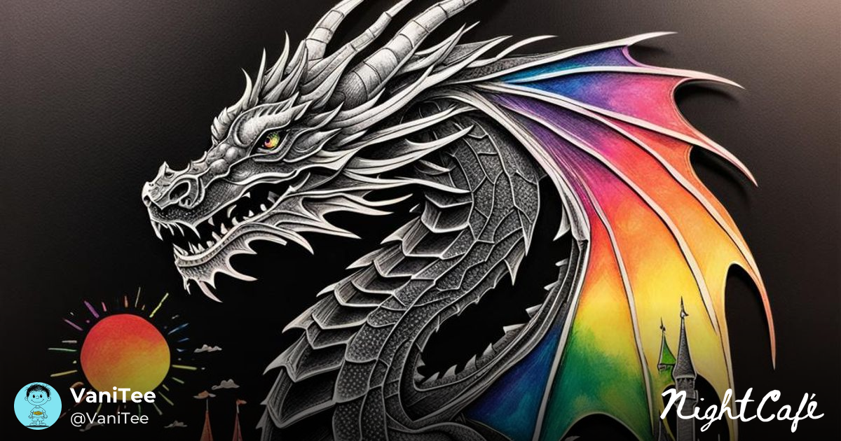"Scratch Art" - Dragon Scratch Art with Rainbow Colors and C...