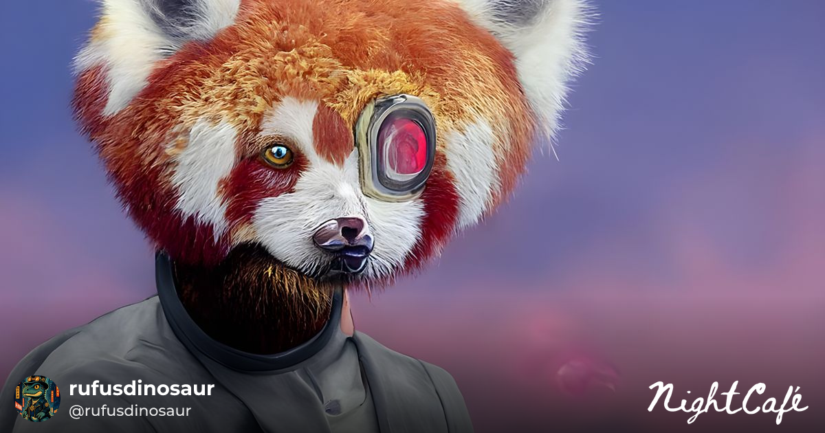 Hello Again - Cyborg Red Panda Man: A Sci-Fi Portrait