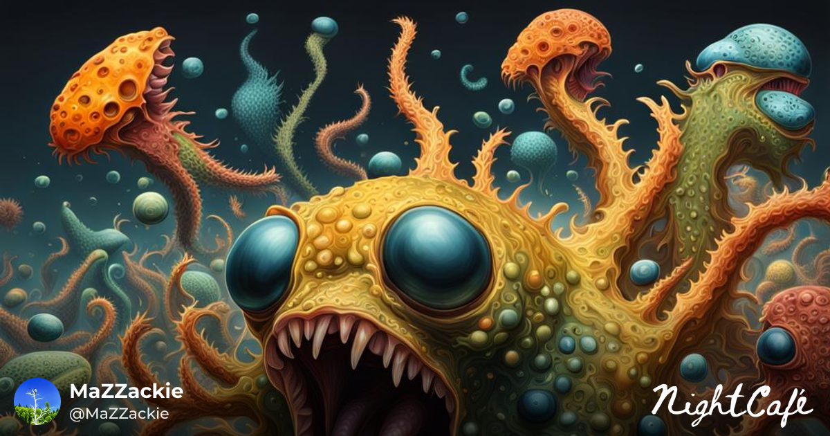 Amoeba monster - Hyperrealistic Anthropomorphic Amoebas Atta...