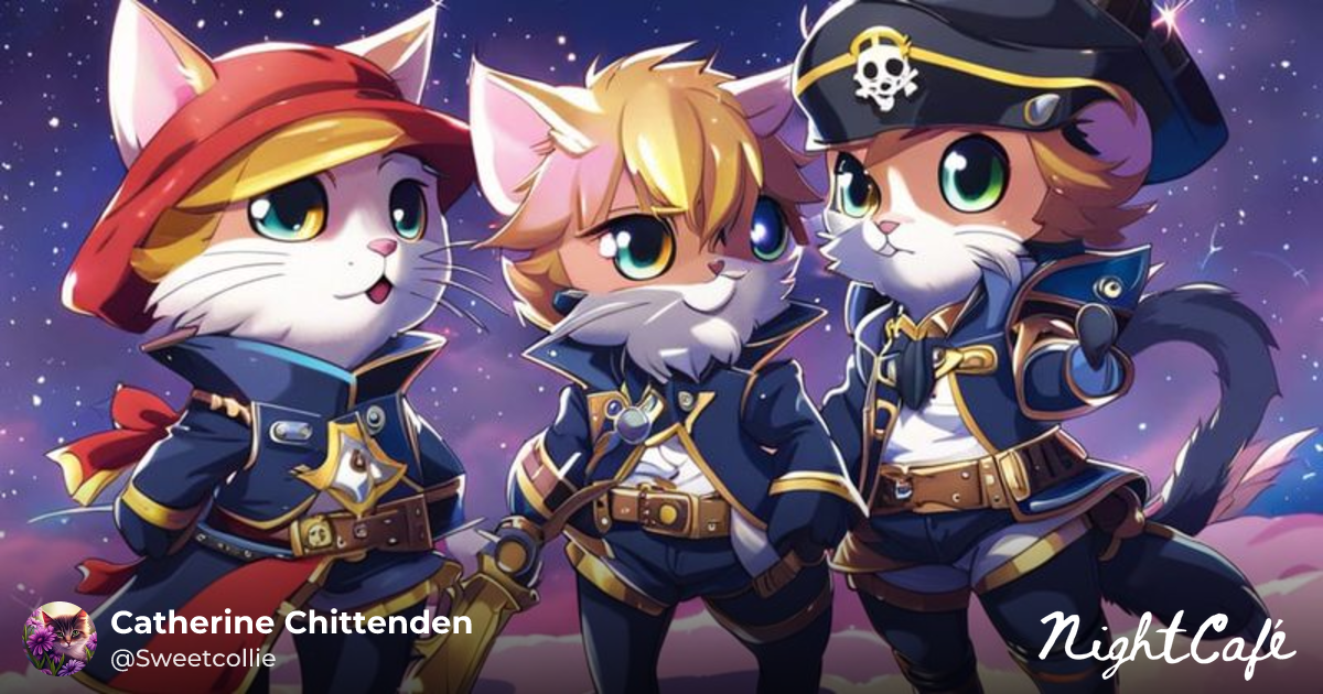 Three musketeer pirates in space - Three musketeer pirates i...