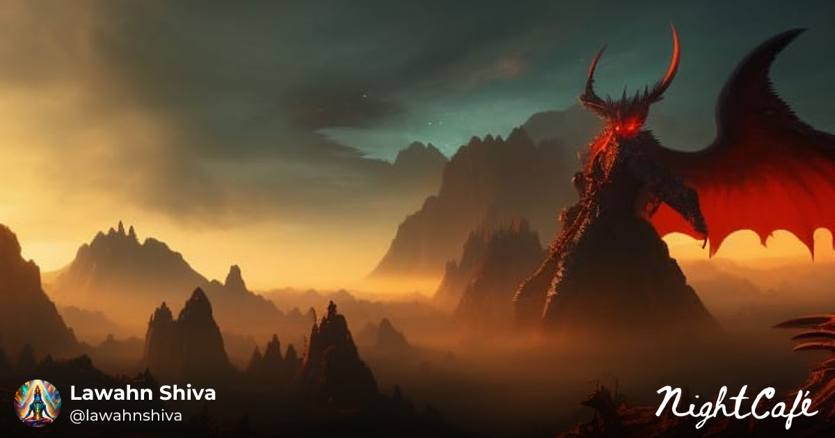 Hell experiment (SD 1.5) - Infernal Demon Rising from Lava L...