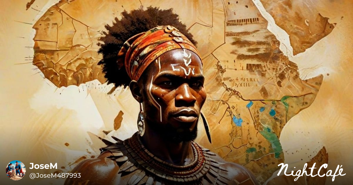 "Zulu warrior, Fierce, Dynamic lighting, Splash ar... - AI Art