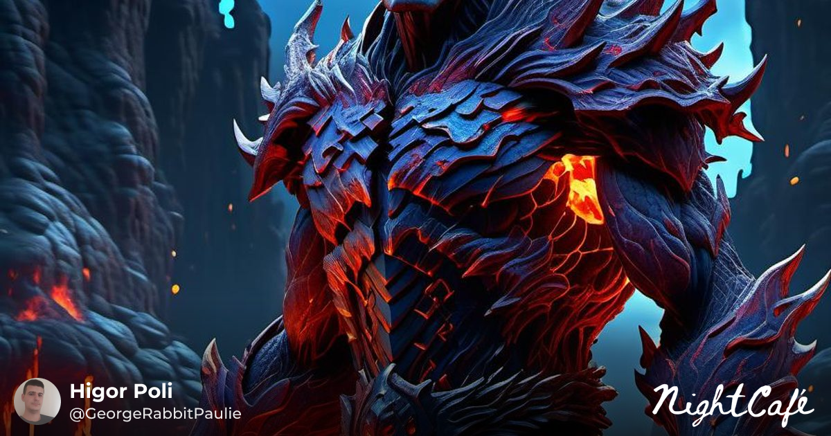 Lavadeath - Detailed Blood Elemental Concept Art