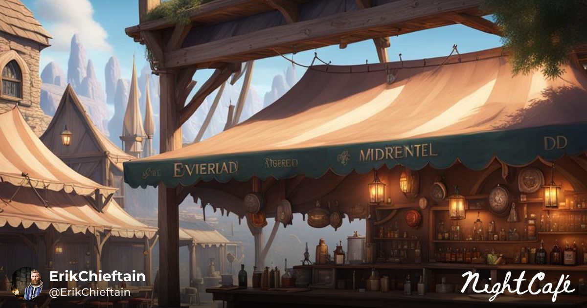 A outdoor tavern in a dessert city - Desert Tavern with Elf ...