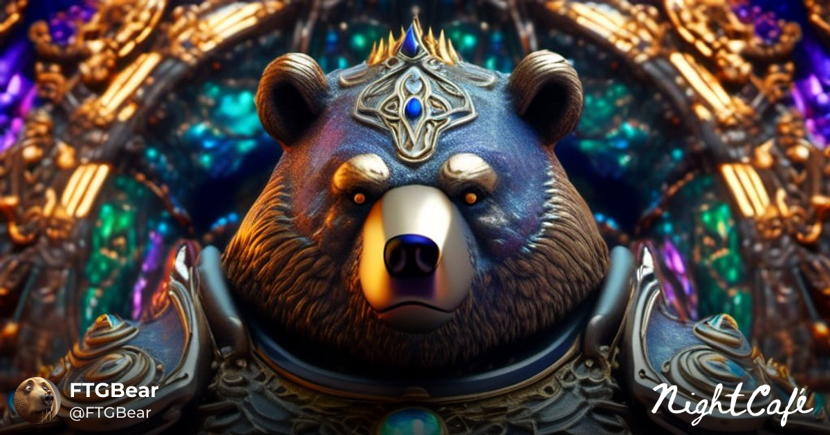 Bear Keeper of Dragons in Astral Cosmic Art - AI Art