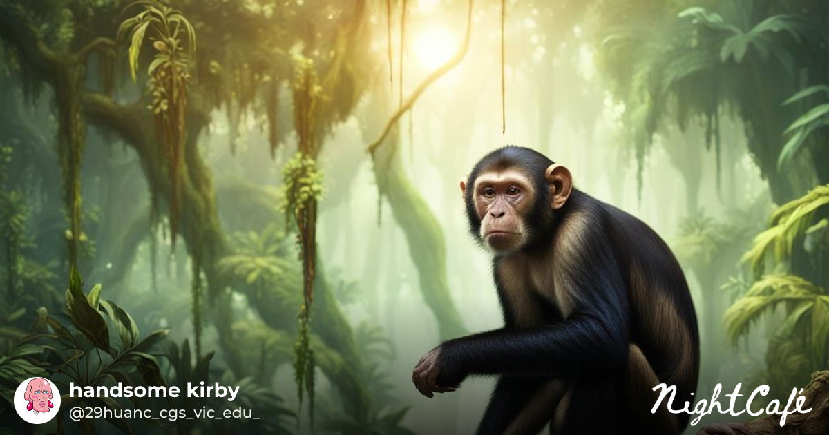 monkey - Beautiful Capuchin Monkey in Jungle Concept Art