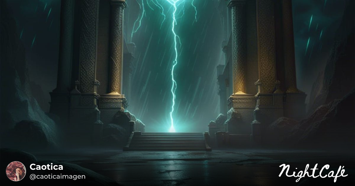 Ominous Ancient Portal with Spectral Glow in Dark ... - AI Art