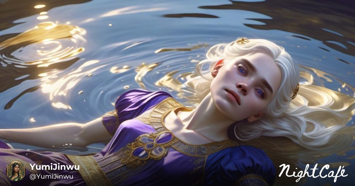 Woman with Purple Eyes in Art Nouveau Style - AI Art