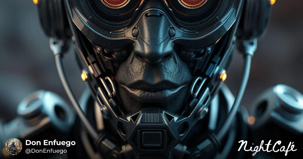 Cyborg Portrait in Translucent Shell, Sci-Fi Close... - AI Art