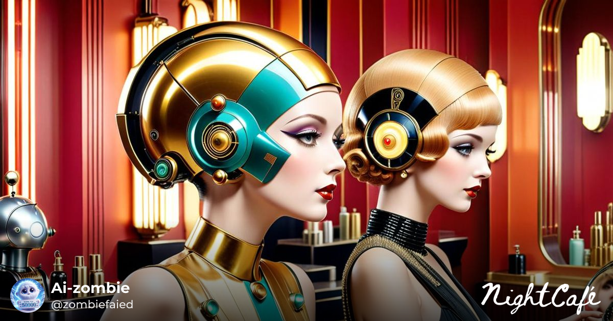 Time for beauty - Art Deco Robots in a Vintage Beauty Salon