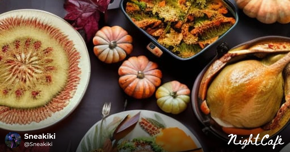 Fractal Diffusion Thanksgiving Feast Photo - AI Art