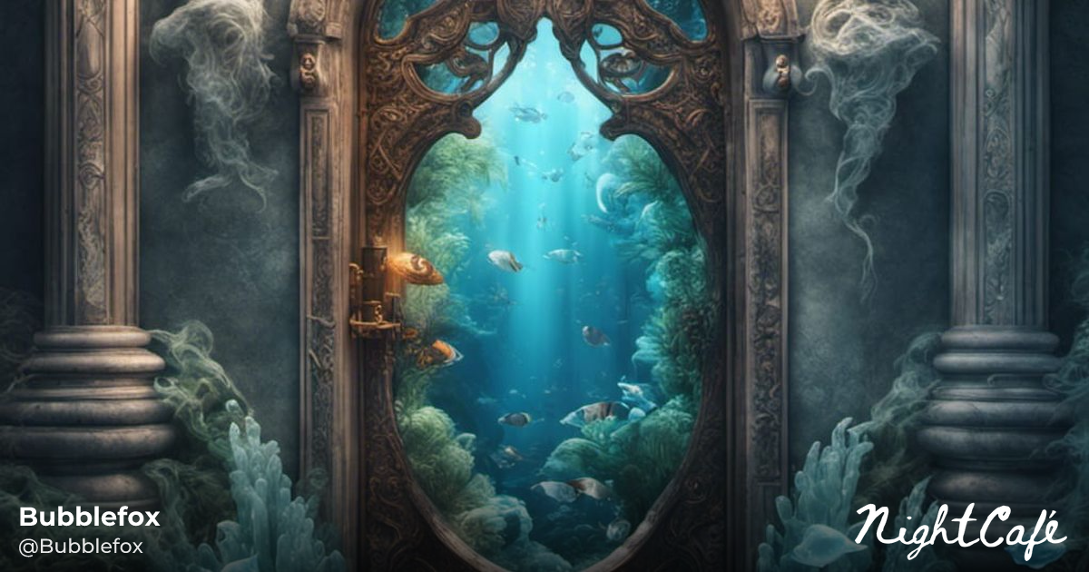 Ornate Ice Door to Tropical Fish World - AI Art