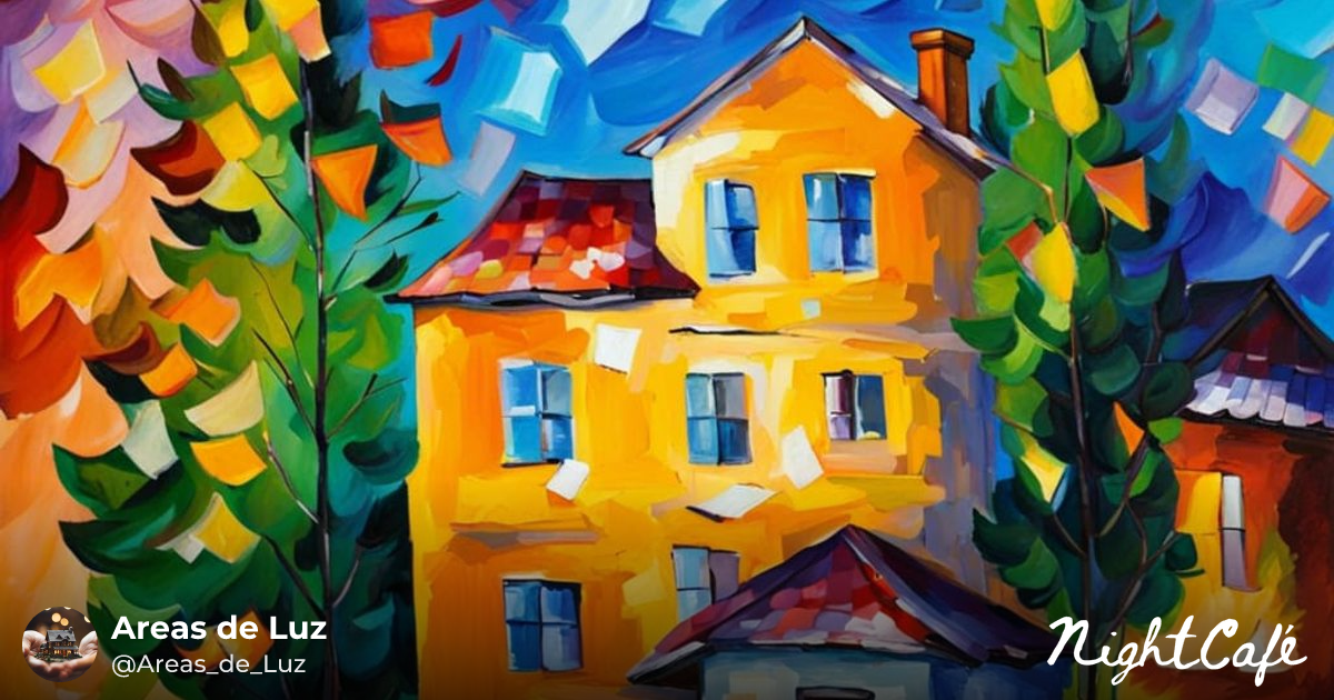 Colorful Home - Expressionist House in Impasto Oil Painting ...