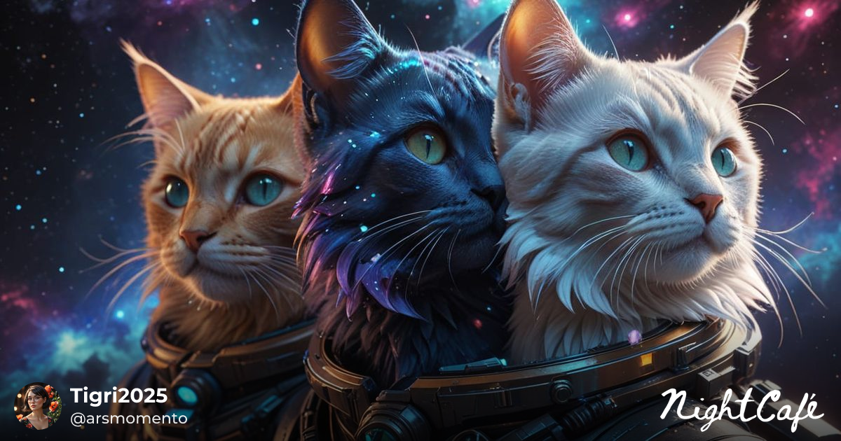 Catwork🤣😸 ️ - Galactic Kittens in Nebula, Epic 8k Concept ...