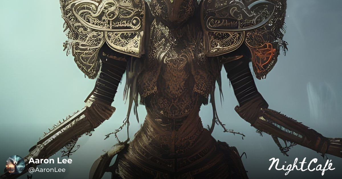 Insane Robot Queen - Robot Queen Portrait in Filigree Wester...