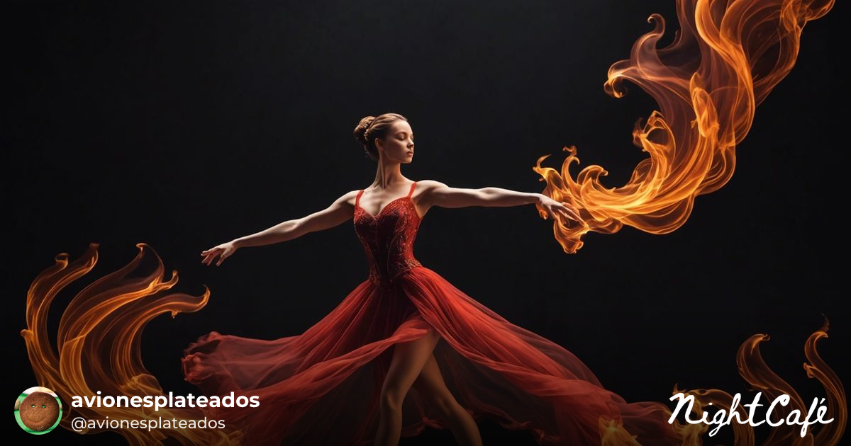 Ritual fire dancer - Ethereal Flame Ballerina in Dramatic Di...