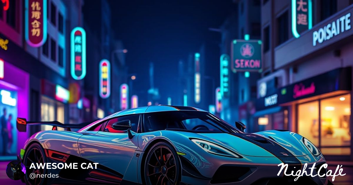 Koenigsegg Jesko #3 - Koenigsegg Jesko Hypercar on Neon Stre...