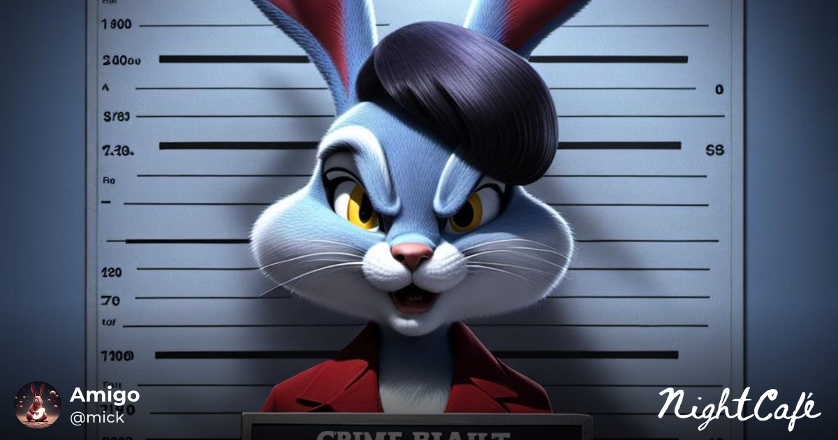 Rabbit poses for the police booking photo