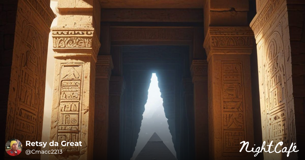 Glowing Portal Unveiled within Giza's Ancient Pyra... - AI Art