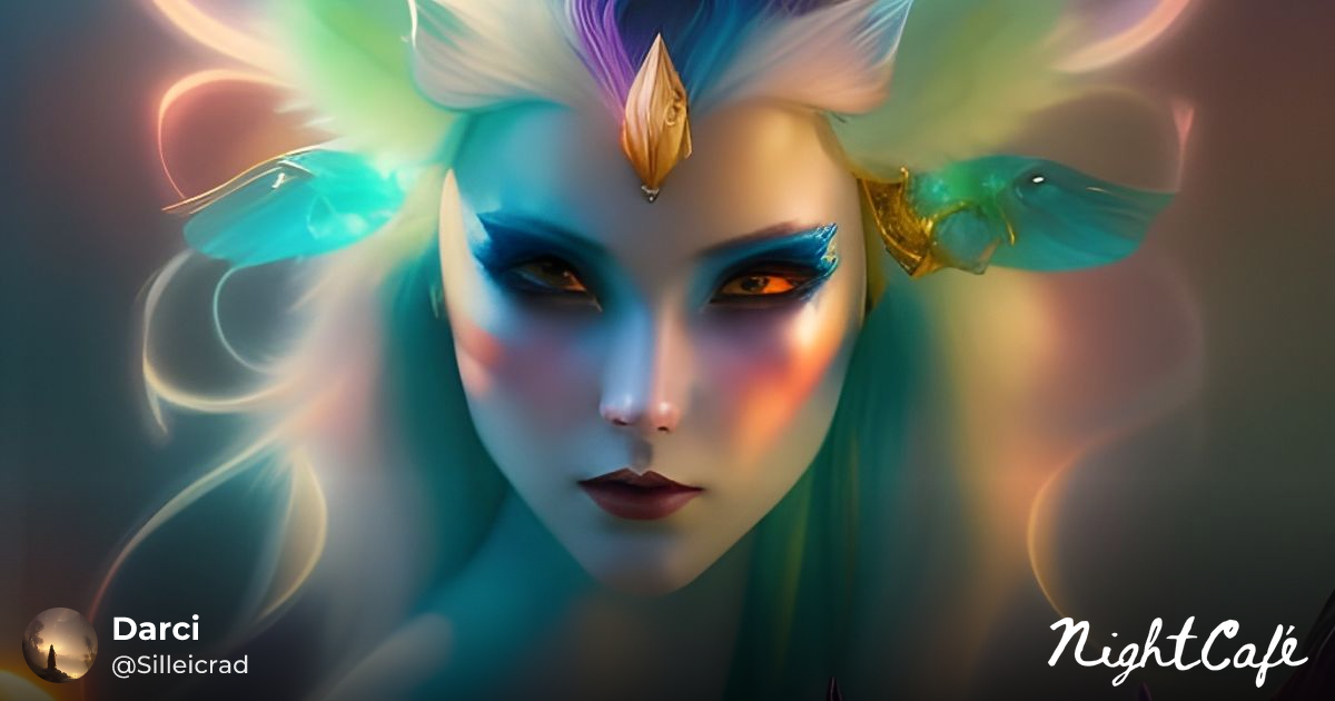 astral fairy - Spring Elf with Iridescent Wings in Art Nouve...