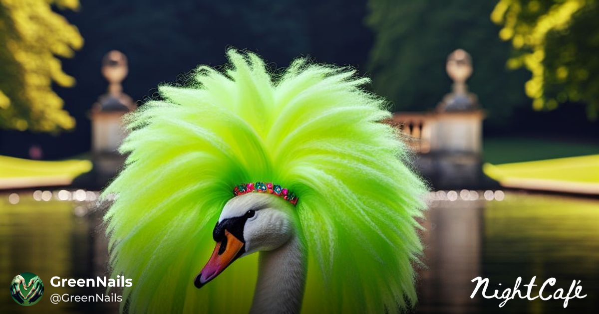 Party time Diva - Elegant Swan Adorns Fluorescent Wig