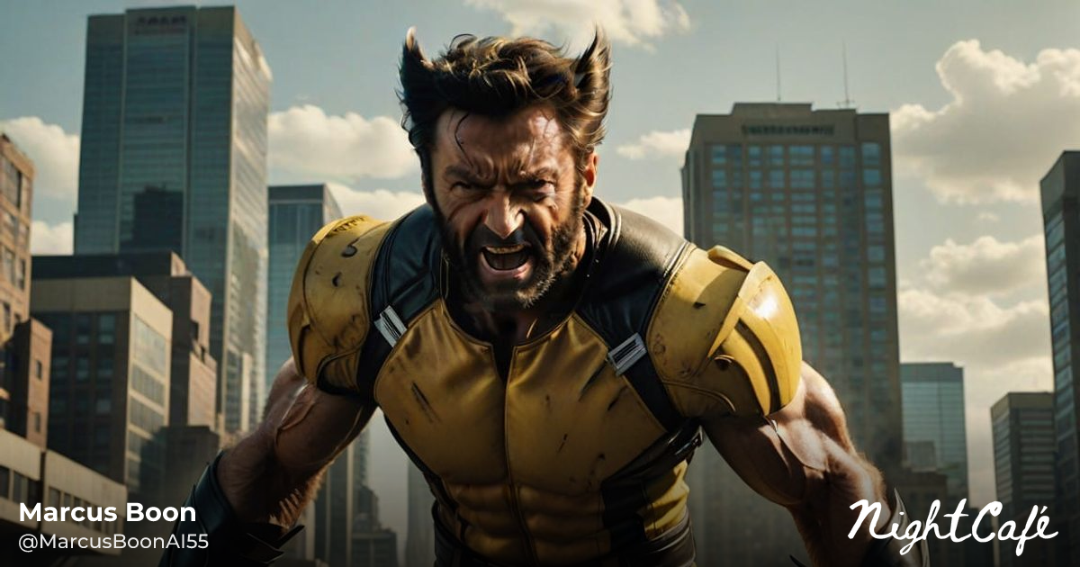 Wolverine in Iconic Yellow Costume with Fierce Gri... - AI Art