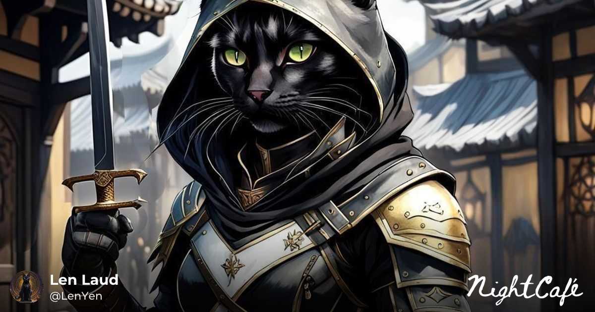 Tabaxi Rogue Assassin with Heterochromatic Eyes - AI Art