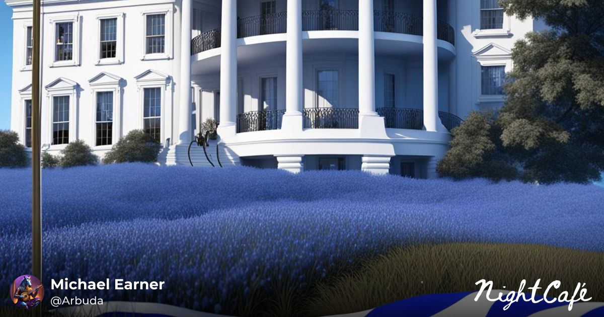 American Flag Over White House: Detailed Matte Pai... - AI Art