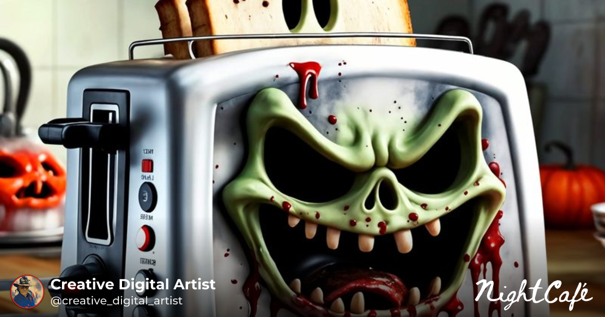 Spooky Kitchen Toaster - Creepy Spooky Toaster in Grotesque...