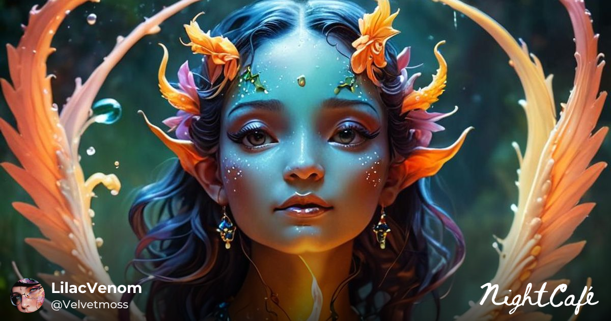 Water Nymph Sipping Elemental Tea - Water Nymph Sipping Tea ...