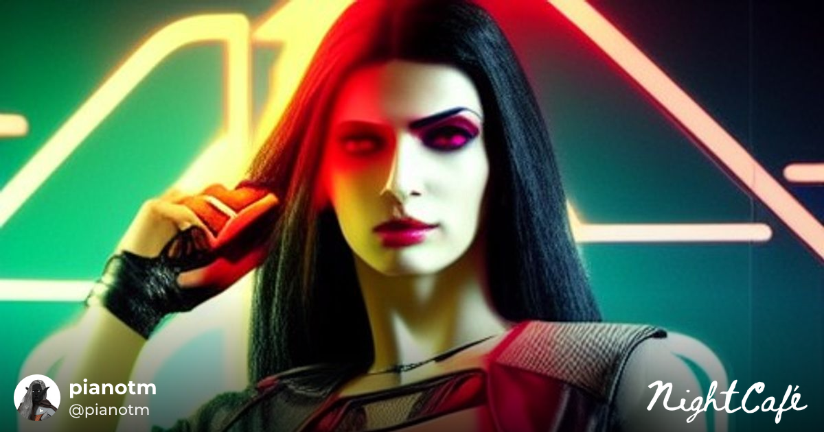 Persian Female Vampire - Cyberpunk Persian Vampire in Neon C...