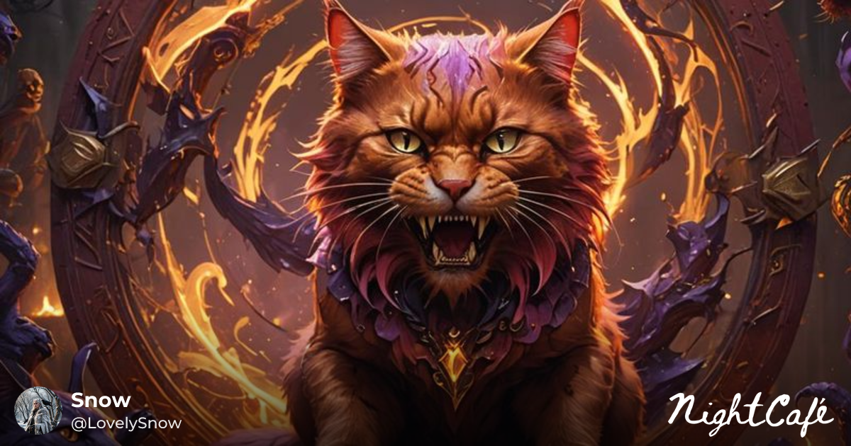red cat in a summoning circle - red cat in a summoning circl...