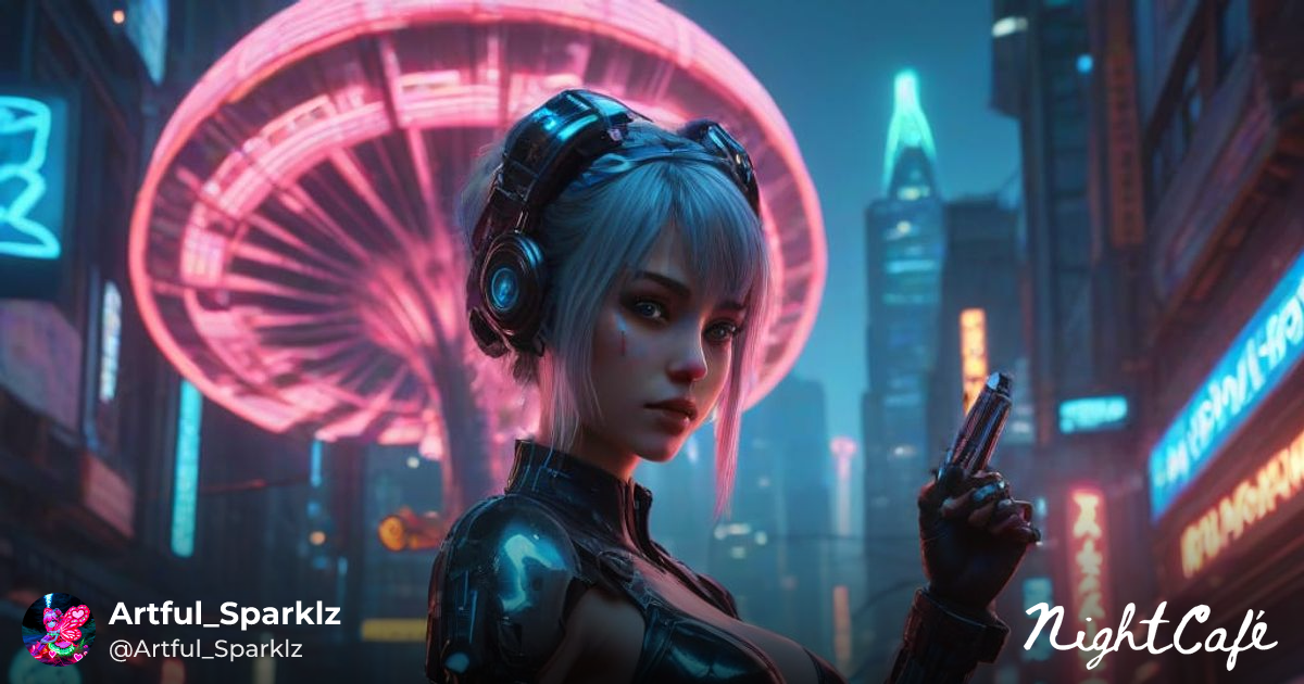 Alice wearing a blue and white cyberpunk outfit inspired by her dress ...