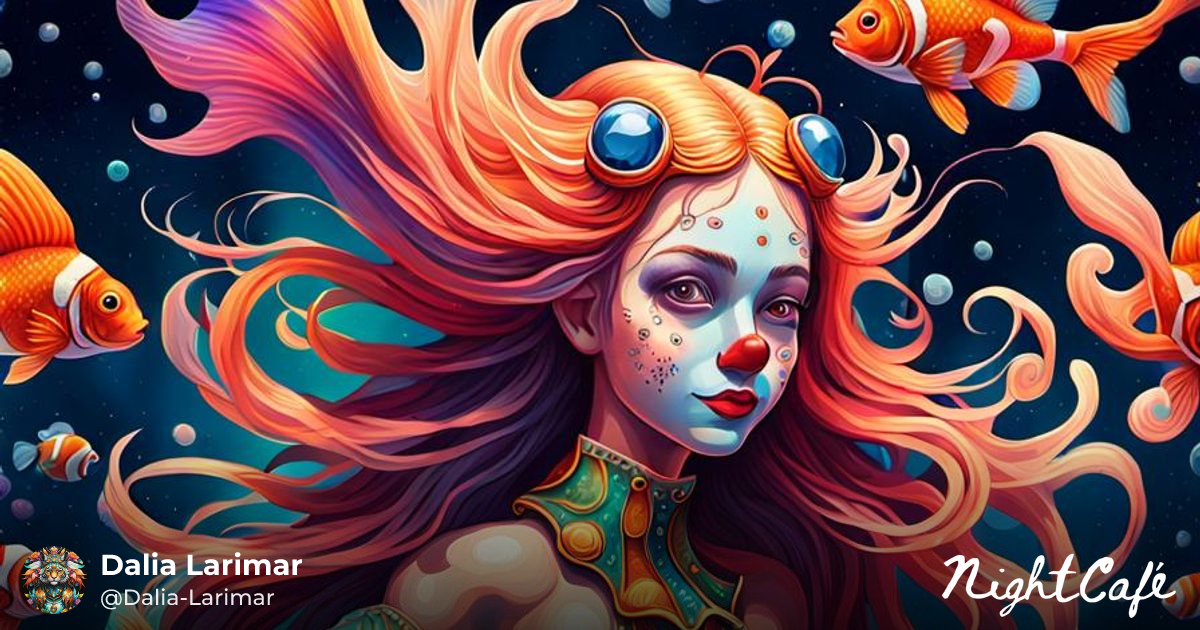 Clownfish Mermaid in Psychedelic Underwater Space ... - AI Art