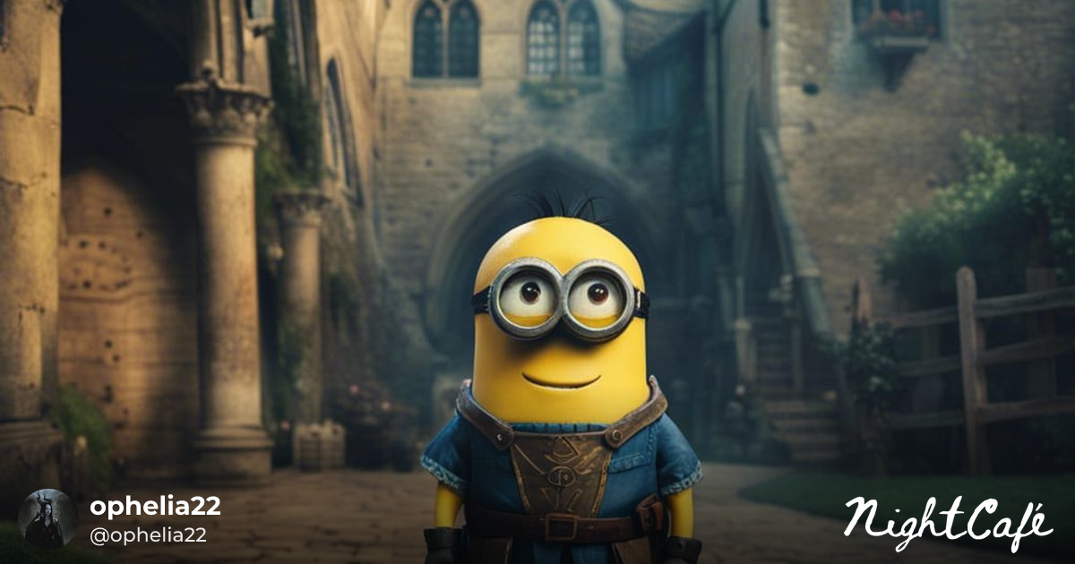 Minion in Medieval Setting: Pre-Raphaelite Style - AI Art