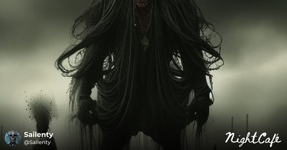 Creepy dark figure - Creepy Dark Figure in Digital Matte Pa...